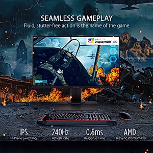 ViewSonic XG2431 24 Inch 1080p 0.5ms 240Hz Gaming Monitor with FreeSync Premium, Advanced Ergonomics, Eye Care, HDR400