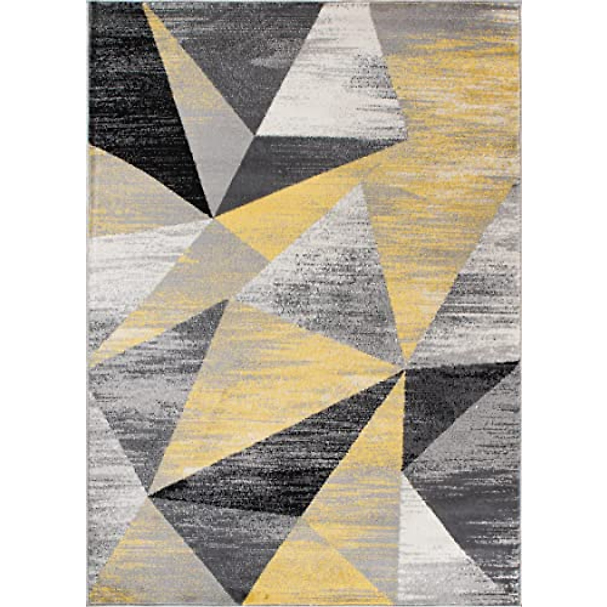 Rugshop Contemporary Distressed Prisma Stain Resistant High Traffic Living Room Kitchen Bedroom Dining Home Office Area Rug 8'x10' Yellow