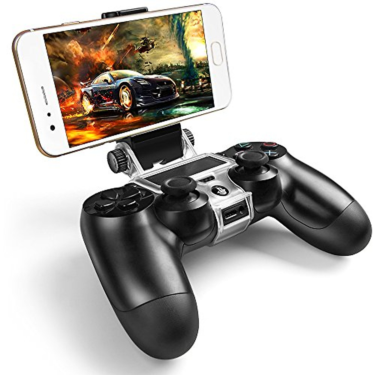 ICESPRING Phone Clip Holder Clamp Mount Stand Bracket for Playstation 4 Slim Pro PS4 Wireless Controller