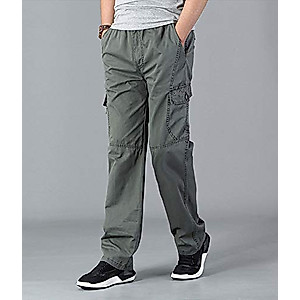 Banana Bucket Men's Full Elastic Waist Loose Fit Lightweight Workwear Pull On Cargo Pants