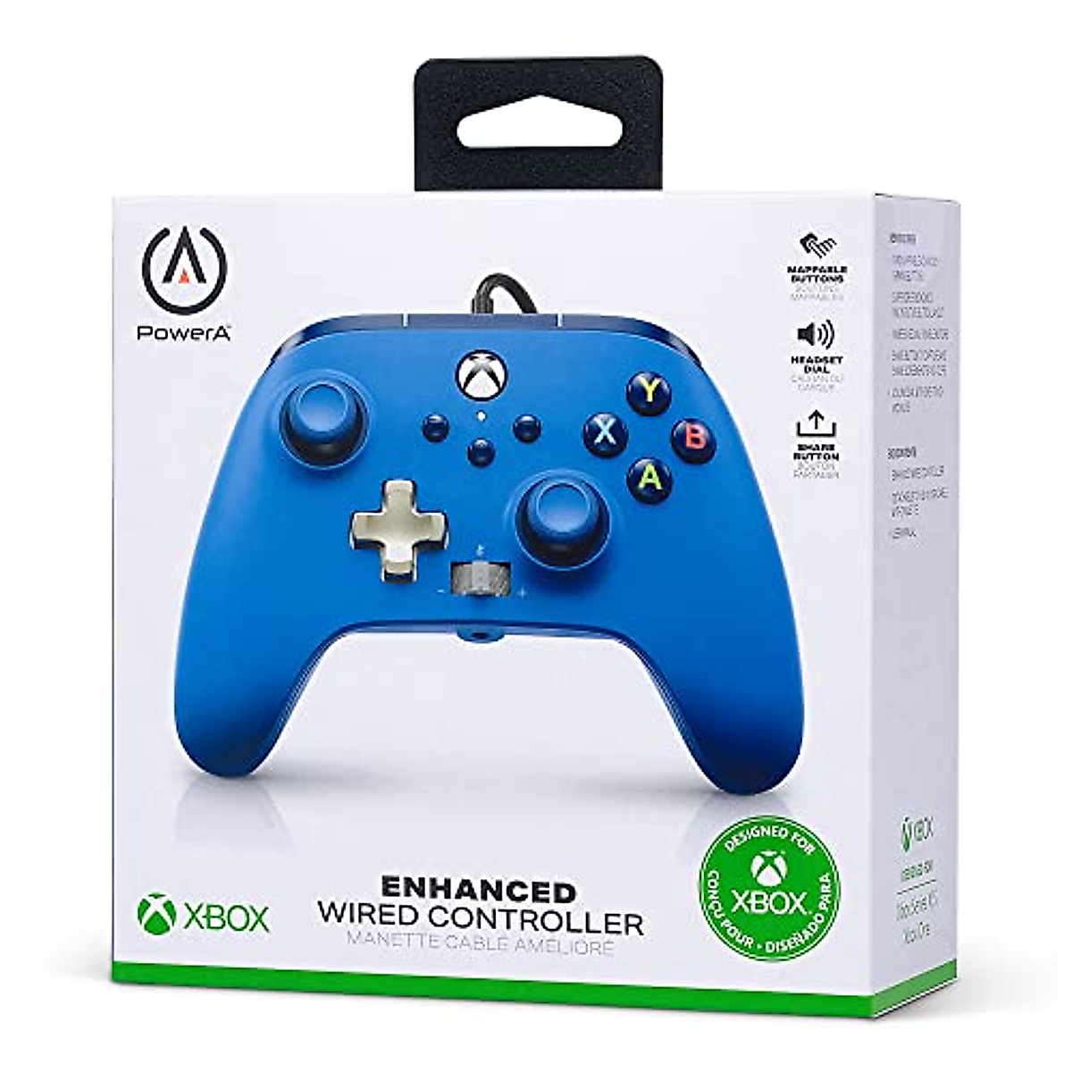 PowerA Enhanced Wired Controller for Xbox Series X|S - Blue, Officially Licensed for Xbox
