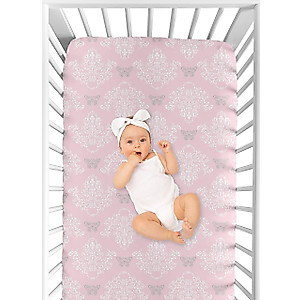 Fitted Crib Sheet for Shabby Chic Alexa Baby/Toddler Bedding - Damask Print
