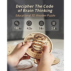 ROKR 3D Wooden Puzzles for Adults-LED Illuminated Wooden Globe Puzzle-Model Building Kits-Room Decor for Teen Girls Boys Women Men