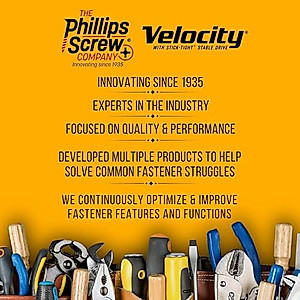 Velocity Interior 1 1/2 Inch Wood Screws DIY Pack (Size #6, 200 Pcs) – Zinc and Yellow Coating, Stick-Tight Technology, Screw for Wood Working with PSD ACR Driver Bit