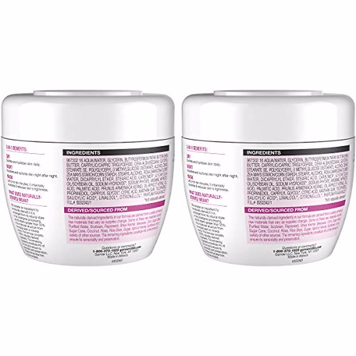 Garnier SkinActive 3-in-1 Face Moisturizer with Rose Water, 6.7 Fl Oz (Pack of 2) (Packaging May Vary)