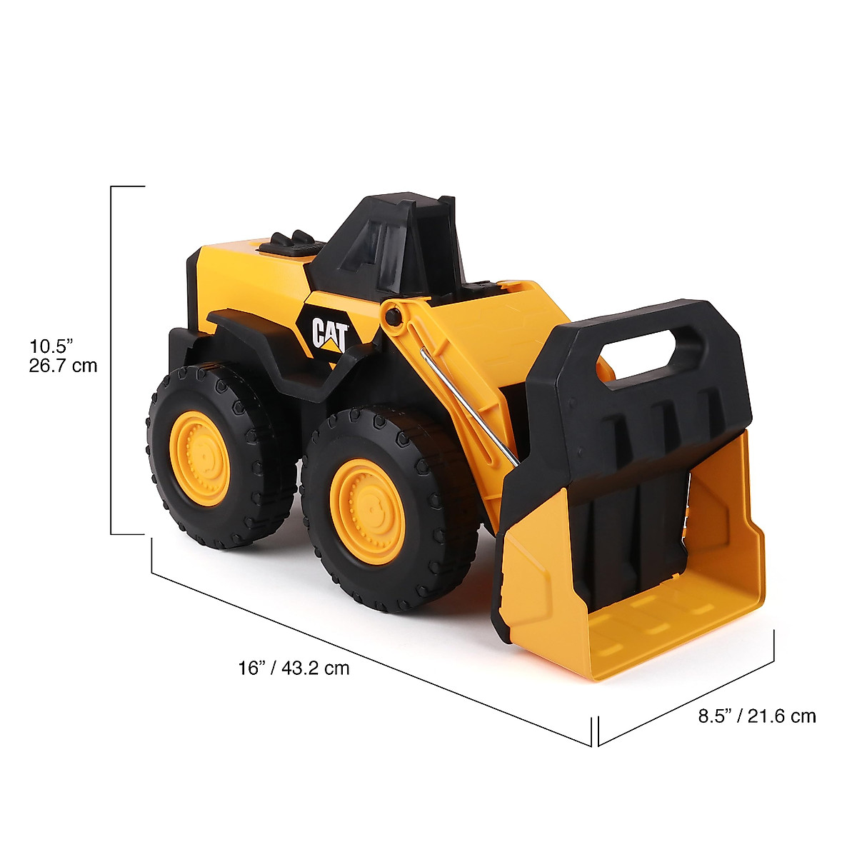CAT Construction Toys, 16" Steel Front Loader Toy, Built to Last, Ideal for Boys, Ages 3+, EduCATional Toy For Kids.