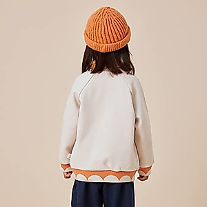 pureborn Toddler Boys Girls Sweatshirt Pullover Crew Neck Long Sleeve Activewear Tops Cotton Tshirts 4T Cream Grey