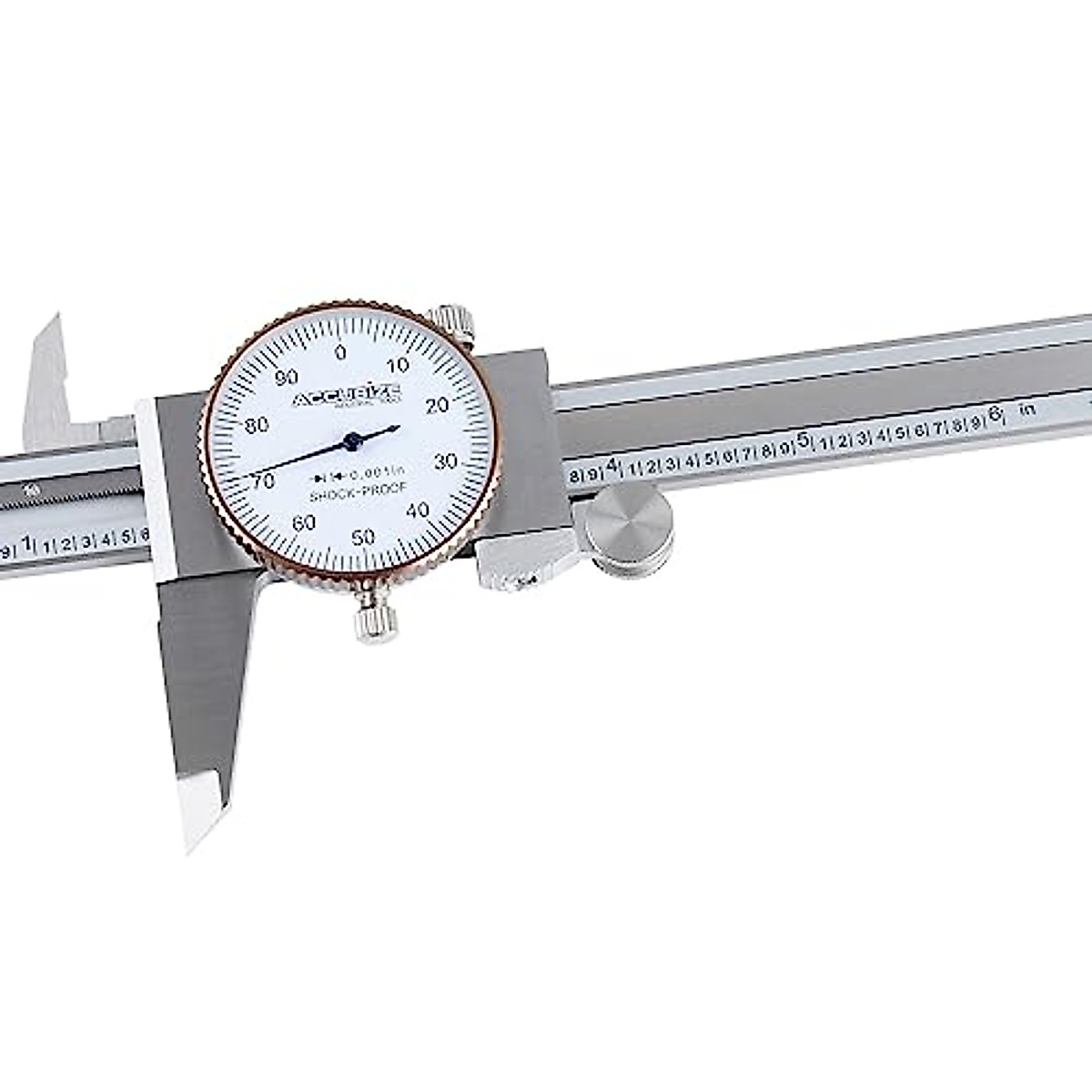 Accusize Industrial Tools 0-6 inch by 0.001 inch Precision Dial Caliper, Stainless Steel, in Fitted Box, P920-S216