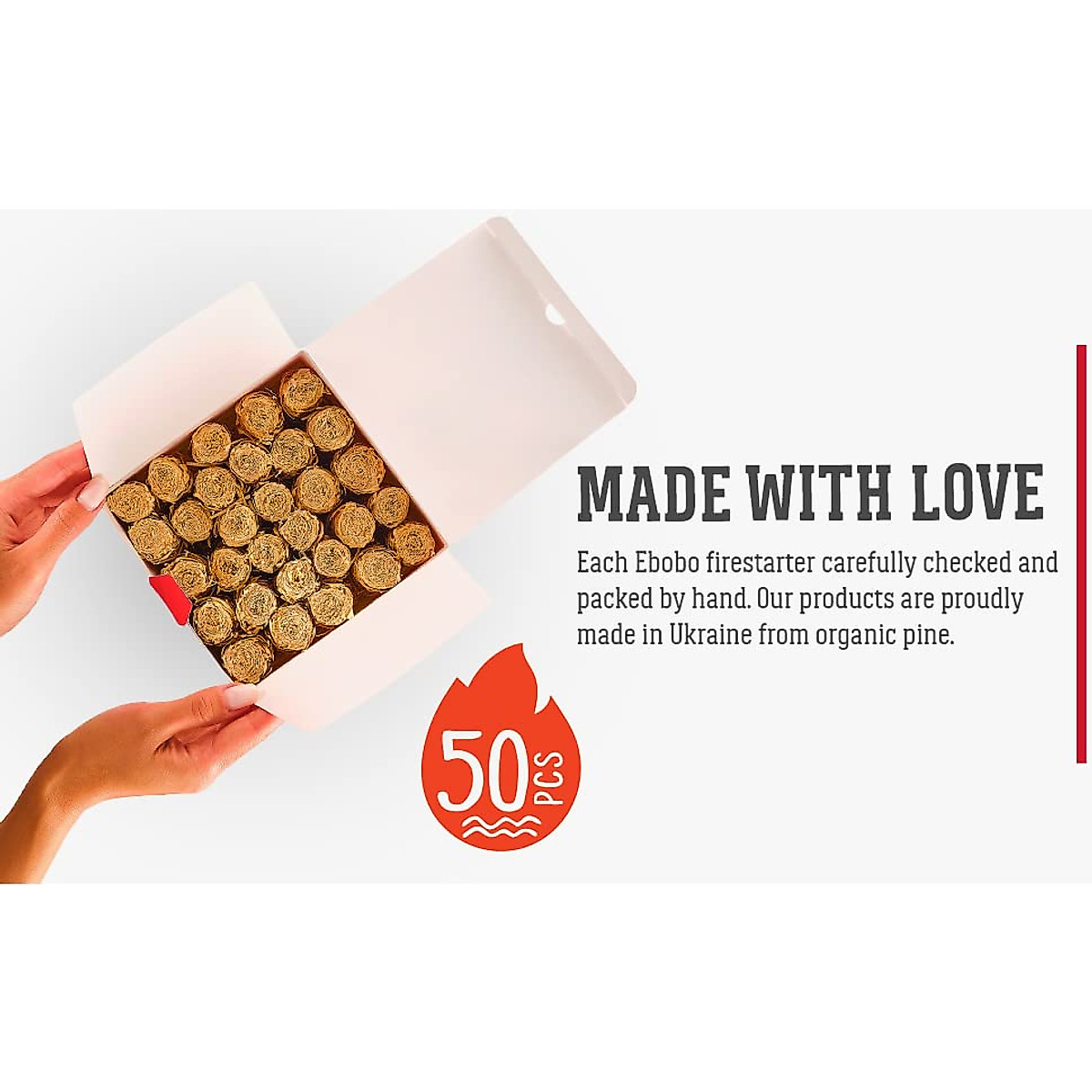 Fire Starters for Fireplace, Wood Stove, Campfires, Grill, Fire Pit, Smoker, BBQ - Odorless Charcoal Starter Sticks, Natural Firestarters Sticks for Indoor and Outdoor - 50 pcs