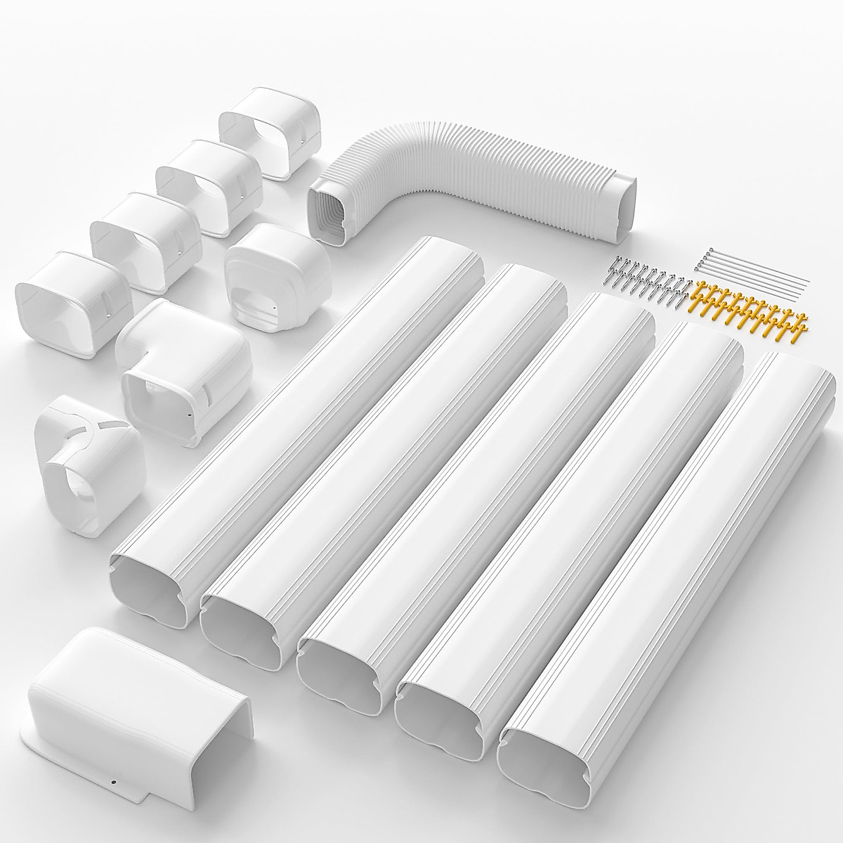 Cestluck 4'' 19.5 Ft Mini Split Line Cover Set, PVC & PP Pipe Covers for Mini Split Lines, Line Guard for Central AC