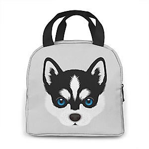 Mount Hour Funny Dog Puppy Siberian Husky Insulated Lunch Box Reusable Cooler Tote Bag Waterproof Lunch Holder Gift for Women & Men Work Picnic or Travel