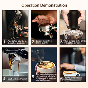 Coffee 51mm Espresso Calibrated Tamper: KitchenBoss Espresso Pressure Tamper, Coffee Spring Loaded Tamper Espresso Hand Tamper | Weighted Coffee Espresso Tamper 51 MM