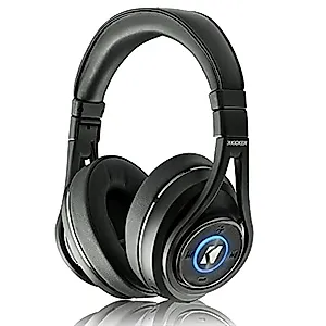 Kicker CushNC Over-Ear Bluetooth Headphones | Noise-Cancelling Headphones with Microphone | Gaming Over-Ear Headphones with Detachable Cord | Up to 20 Hours of Wireless Listening | Breathable Ear Pads