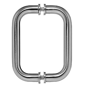 Dynasty Hardware 6" Back to Back Tubular Shower Door Pull for Frameless Shower Doors, Satin Nickel, with Trim Washers