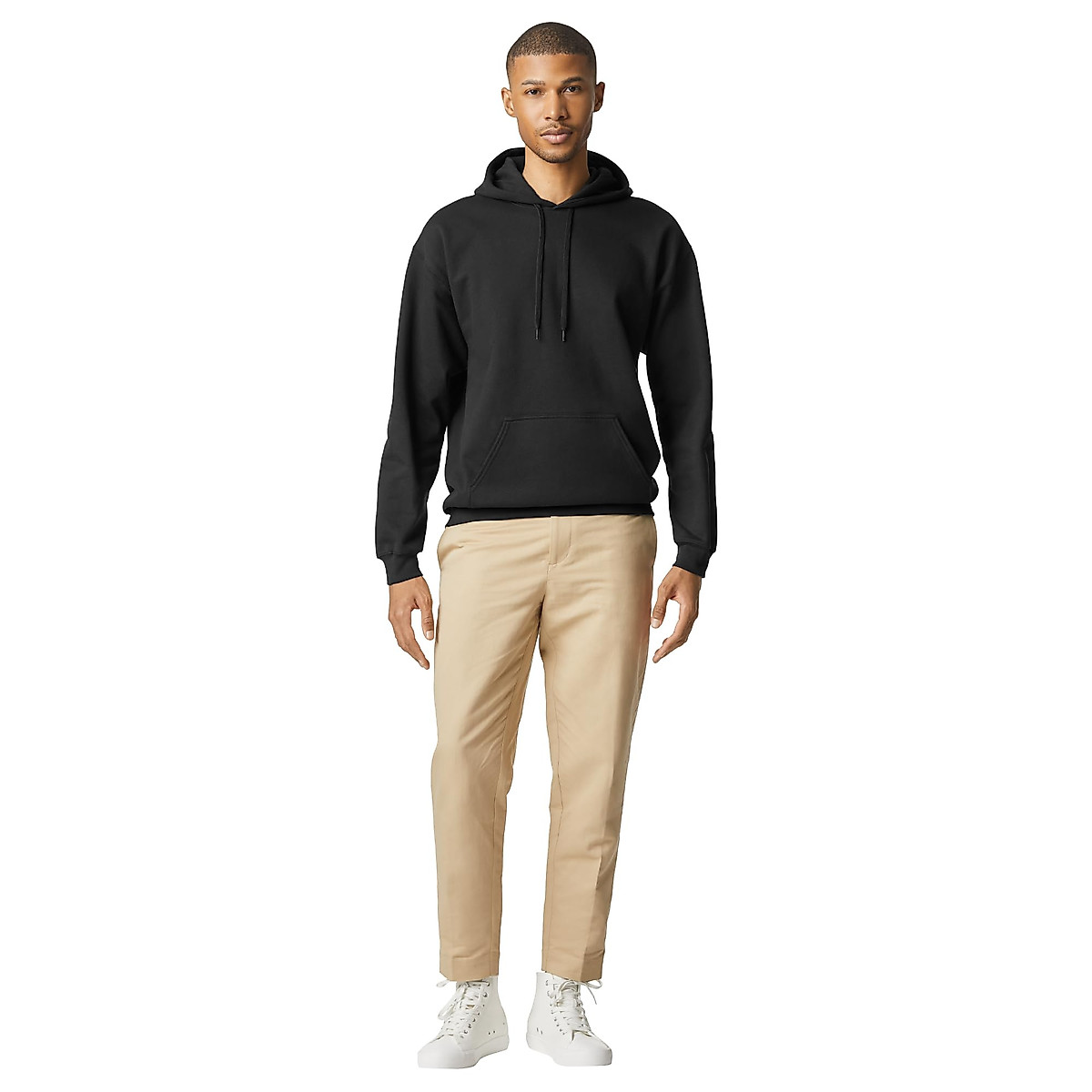 Gildan Adult SoftStyle Hoodie Sweatshirt, Style GSF500, Black, Large