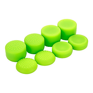 eXtremeRate 8 Pcs Green Anti-Slip Silicone Joystick Cap for PS4 Contrller, Control Thumb Stick Grips Cover for PS4, Precision Platporm Raised Analog Sticks Caps for PS4 Slim Pro Controller