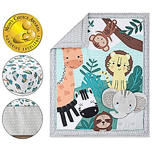 The Peanutshell Crib Bedding Set, Safari Animals, 3 Piece Crib Set