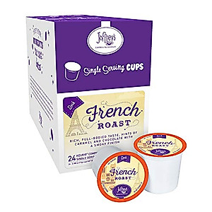 Joffrey's Coffee - French Roast Blend, Rich Coffee Blend, Artisan Dark Roast, Arabica Coffee Beans, Full-Bodied Blend, Hints of Caramel & Chocolate, Keurig 2.0 Compatible (Single Serve Cup, 24 Count)