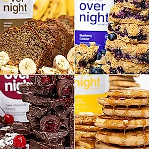 Oats Overnight - Vegan Variety Pack High Protein, High Fiber Breakfast Shake - Gluten Free, Non GMO Oatmeal Banana Bread, Blueberry Cobbler & More (8 Pack)