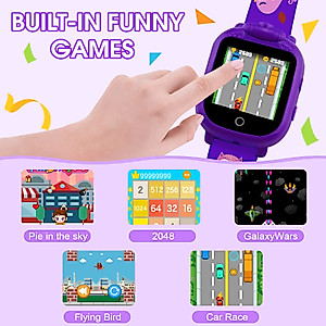 PROGRACE Kids Watch Girls Gift - Kids Watch Toddler Watch with Games 90° Rotatable Camera Music Alarm Pedometer Calculator Touch Screen Digital Wrist Watch Gifts for 4-12 Years Old