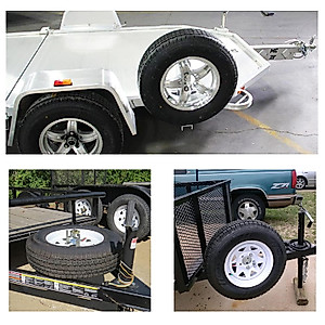 Qualward Spare Tire Mount Bracket for Trailer, Spare Tire Carrier Powder Coat Steel Black, Fits Most 4 & 5 & 6 Lugs Wheels on 4", 4.5'', 4.75'', 5" or 5.5" Bolt Patterns. (4- 4.75 Inch)