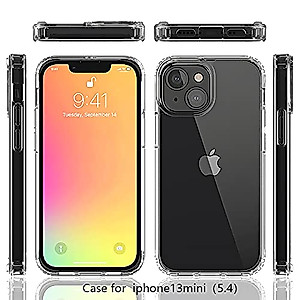 Puxicu Clear Cover for iPhone 13 Mini Case, iPhone 13 Mini 5.4 inch Case, Minimalist Acrylic Phone Case, Transparent, Lightweight