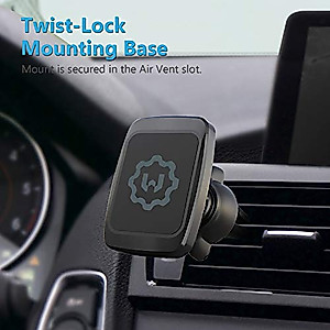 WixGear Magnetic Phone Car Mount, Universal Twist-Lock Air Vent Magnetic Car Phone Mount Holder, Phone Holder for Car Compatible with Cell Phones with Swift-Snap