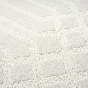 Abani Cozy Cream Area Rug for Living Room, Bedroom - Geometric Diamond Pattern - 8' x 10' - Durable & Easy to Clean