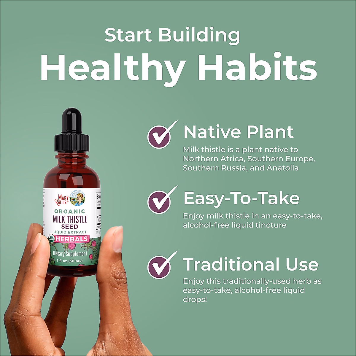 Mary Ruth's Organic Milk Thistle Seed Liquid Extract, 1 FZ