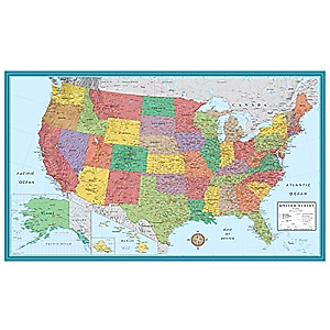 48x78 Huge United States, USA Classic Elite Wall Map Laminated