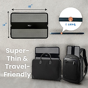 MAX SMART Portable Laptop Lap Pad, Laptop Desk with Retractable Mouse Tray, Anti-Slip Heat Shield Notebook Computer Stand Table, Working Station for Home, Office, Recliner, Business and Travel