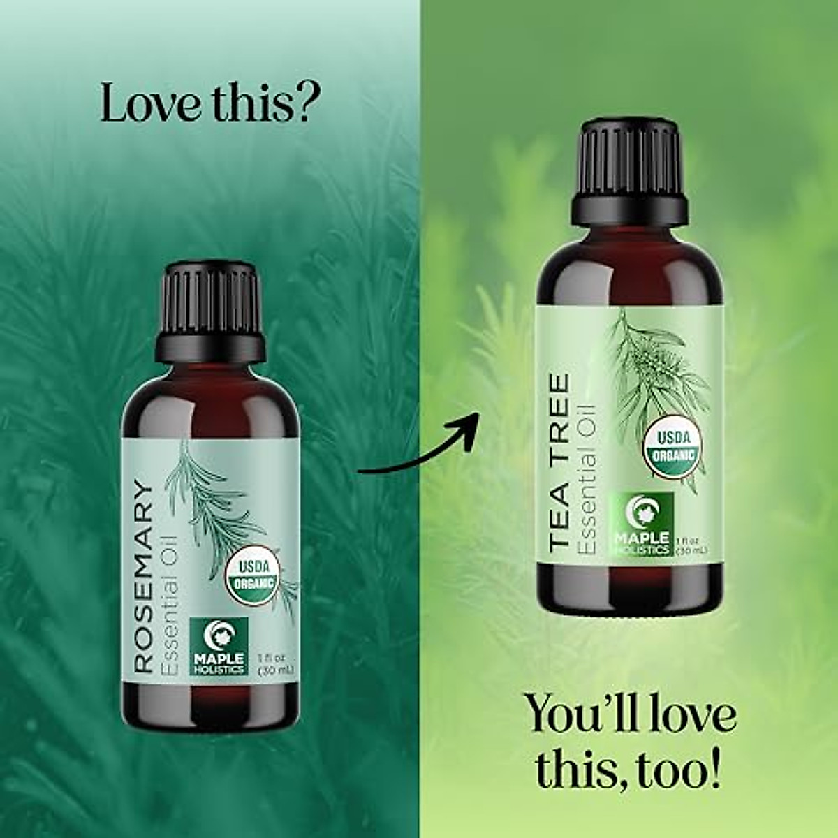 Certified Organic Rosemary Oil for Hair - Pure USDA Organic Rosemary Essential Oil for Hair Skin and Nails Plus Aromatherapy - Organic Hair Oil for Dry Scalp Treatment and Enhanced Volume and Shine