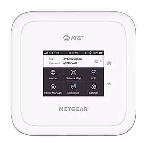 NETGEAR Nighthawk M6 5G WiFi 6 Mobile Hotspot Router (MR6110) – Blazing Fast Wireless Hotspot Router, Unlocked, Certified with AT&T and T-Mobile - White (Renewed)
