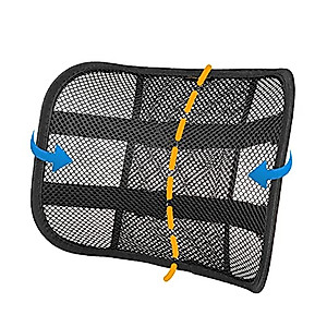 Lumbar Support with Breathable Mesh Layers and Double Sturdy Adjustable Straps, Comfortable Ergonomic Backrest for Office Chair and Car Driver Seat, Posture Cushion and Lower Back Support Pain Relief