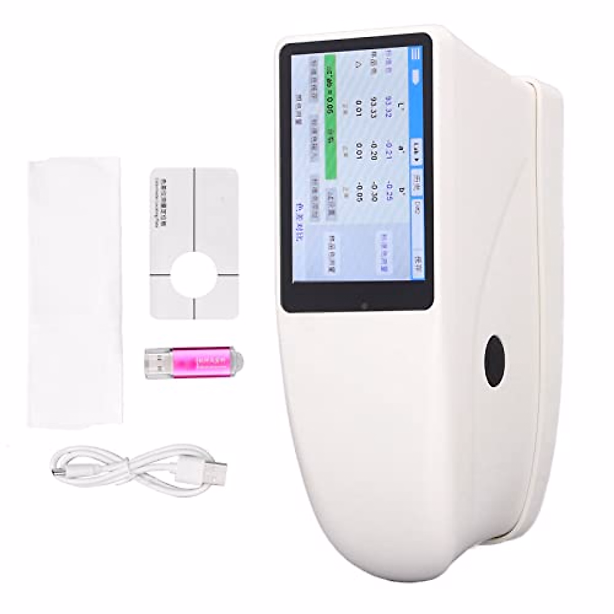 Spectrophotometer, Whiteboard Calibration Accurate Color Difference Tester Strong Analysis Portable for Whiteness Yellowness