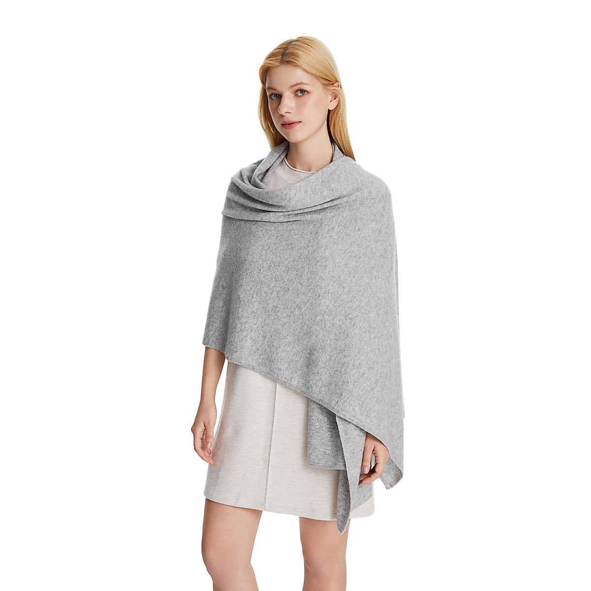 Seasons Comfort 100% Cashmere Knitted Wrap, Oversized Shawl, Scarf, Stole