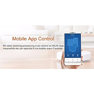 Xiaomi Mi Smart Automated Robot Vacuum Cleaner 1st Generation - Robotic Self-Charging, 5200mAh, 1800Pa Suction, App Control, Path Planning Vaccum Sweeper Easy for Hard Floor and Carpet
