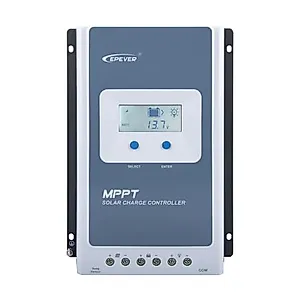 EPEVER MPPT Solar Charge Controller Tracer1210AN, 10A, 12/24V auto Work; Max PV Input Power 130W @12V Battery or 260W @24V Battery. Support Gel AGM Flooded Sealed Lithium Batteries, Gray and White