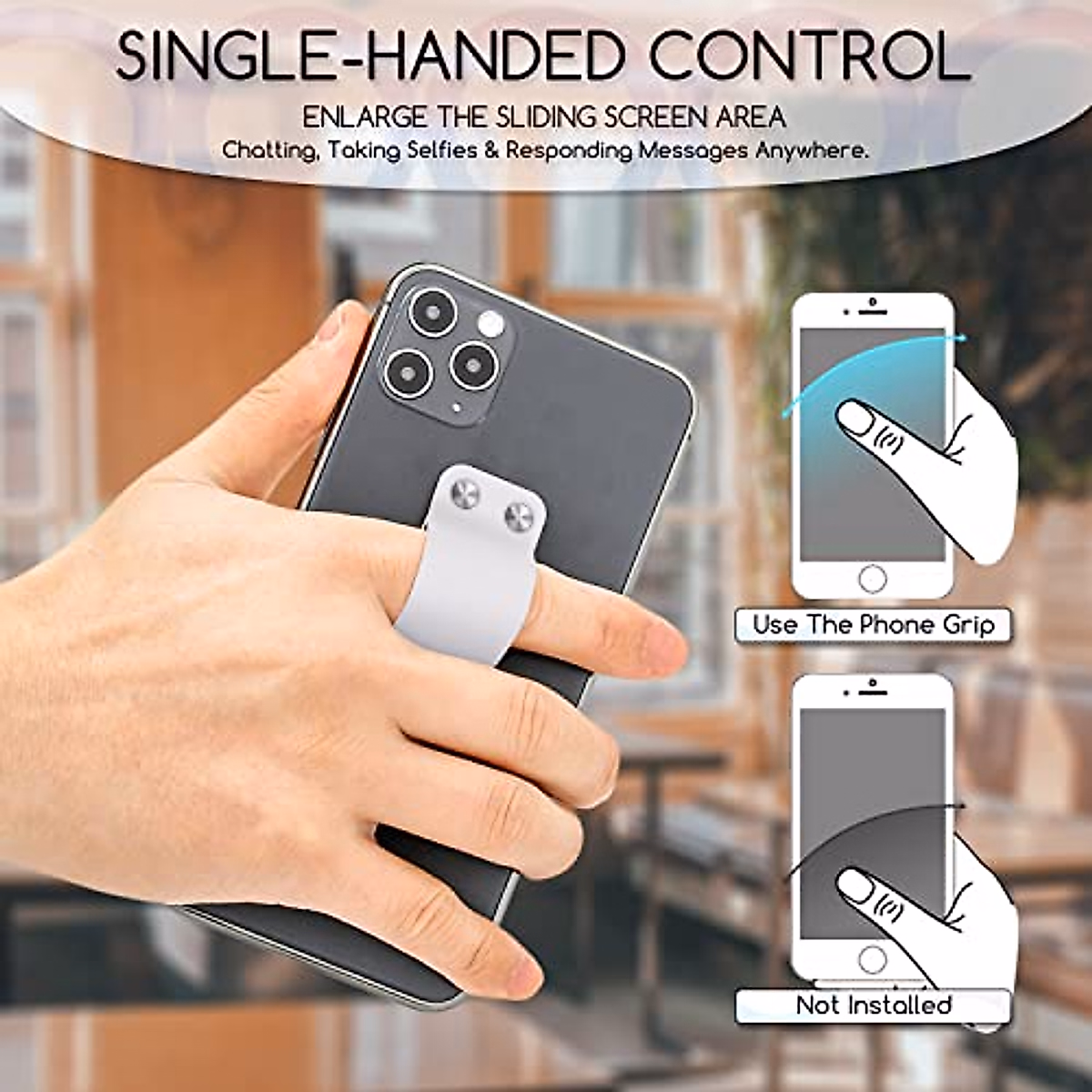 TOQMCI Phone Grip Strap Holder (White)