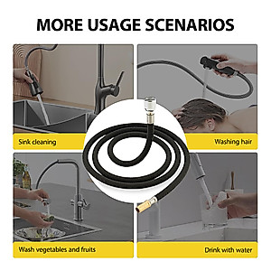 Pull Down Hose Replacement Faucet Parts Compatible with Kohler K-1219935-BC/K-1304674-BC/K-1219935 Hose Kit Pull-down Kitchen Faucet, 67in (K-1219935-bc)