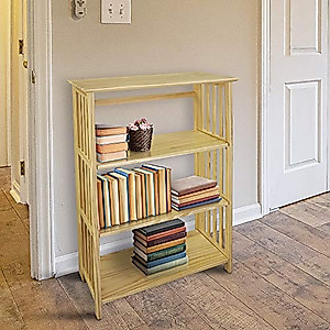 Casual Home "Soho Manhattan 4-Shelf Folding Bookcase 26"" Wide - Natural (333-40)