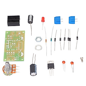 Walfront LM317 Adjustable Regulated Power Supply DIY Kit ABS Board AC/DC Input Output Rectifier Circuit Input Adjustable Voltage Set for School Education lab