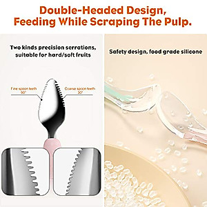 Baby Feeding Supplies Baby Fruit Spoon and Bib BPA Free Baby Food Feeder(Pink)