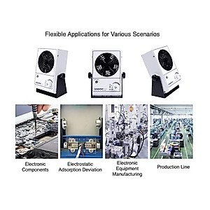 Ionizing Air Blower Fan Ion Anti-Static Elimination Discharge ESD Blower Fan 110V Ionizer Desktop Fan Eliminator