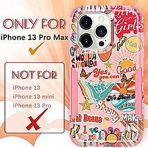 Plakill for 13 Pro Max Case Heavy Duty Protective Cute Peachy Aesthetic Designer Drop Tested Phone Cases for Girls Men Women Rugged Shockproof Protection Bumper Cover for iPhone 13 Promax