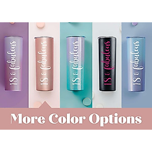 Onebttl 18th Birthday Gifts for Girls, Women, Her - 18 and Fabulous -20oz/590ml Stainless Steel Insulated Tumbler with Straw, Lid, Message Card - (Rose Gold)