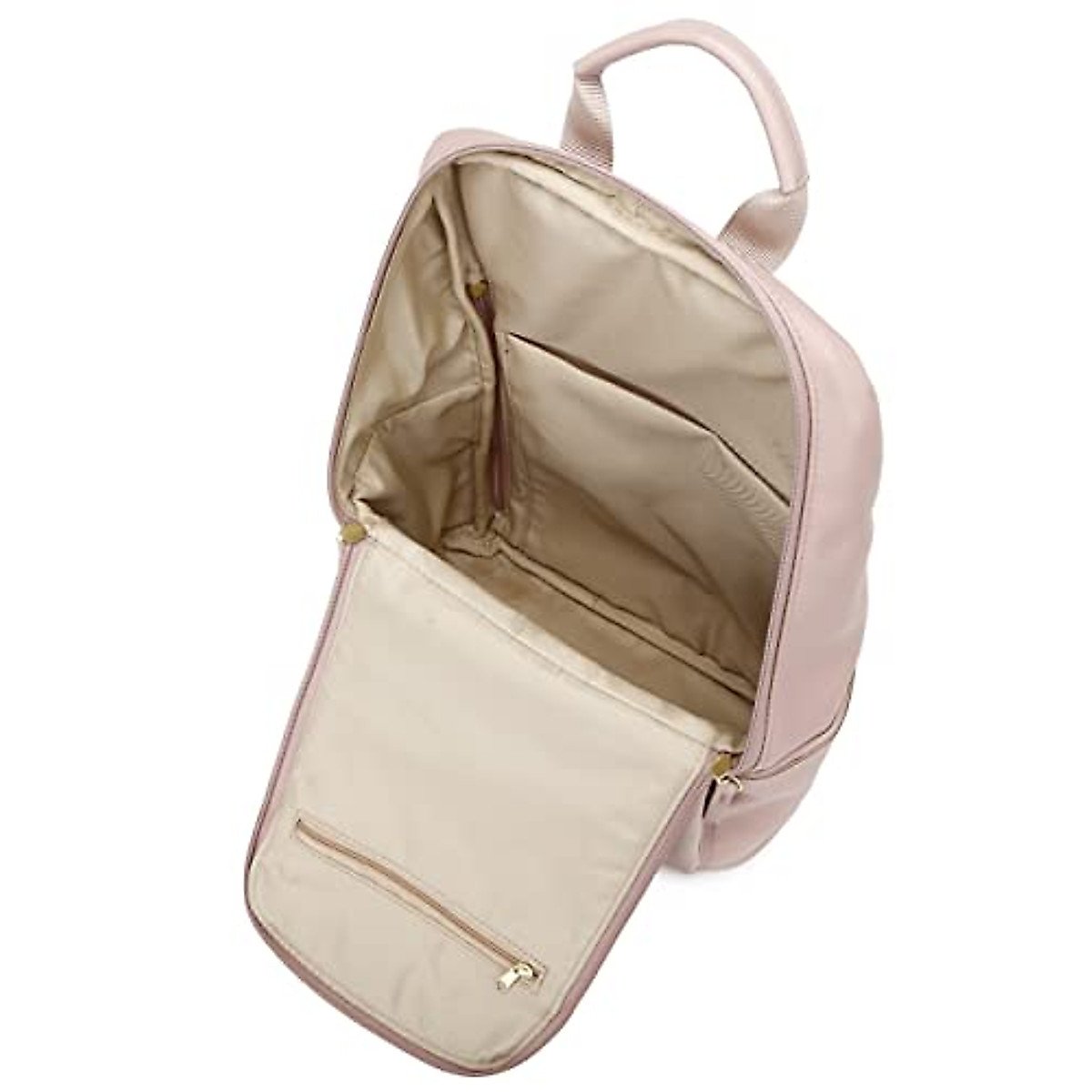 Kah&Kee Feaux Leather Backpack Purse for Women Casual Travel Fashion Daypack (Tan Pink)