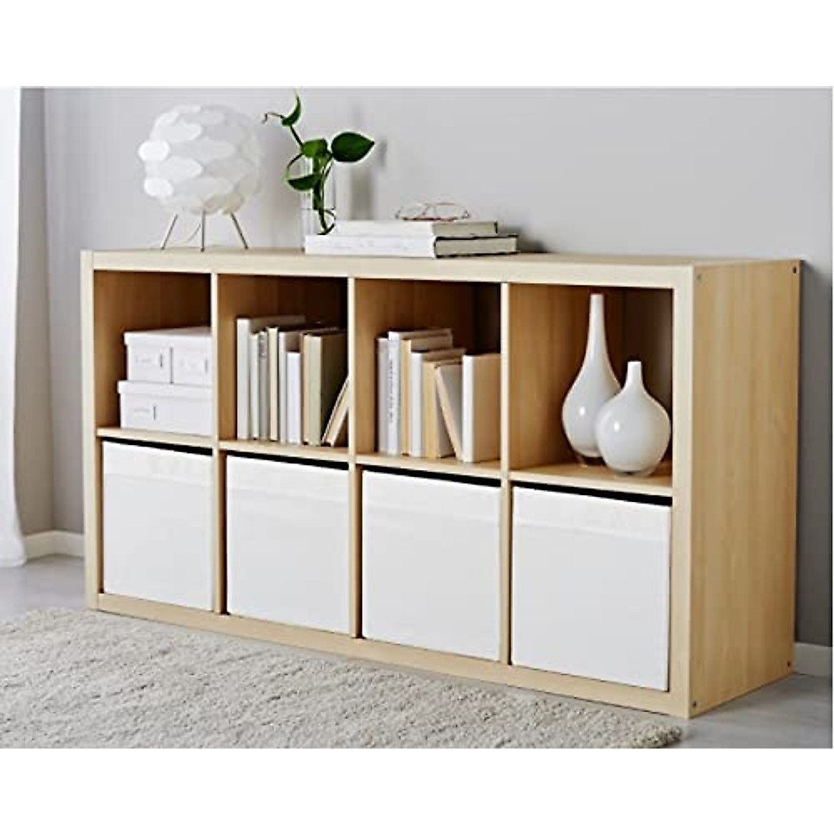 Cloth Storage Bins 13x15x13, Foldable Cubes Box Baskets Containers Organizer for Drawers, Home Closet, Shelf, Nursery, Cabinet, Large Set of 2 (White)