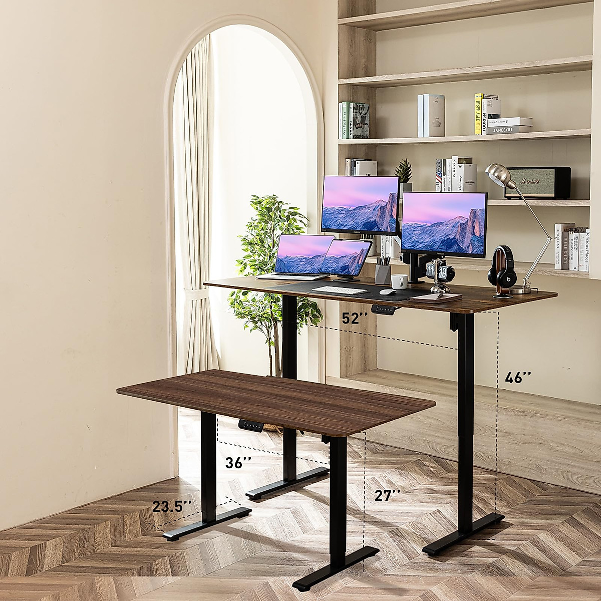 Electric Standing Desk Frame Height Width Adjustable Desk DIY Workstation Ergonomic Adjustable Electric Desk Legs 43 ” to 78.5 ” Raising Desk with Memory Controller Motorized Electric Table Black