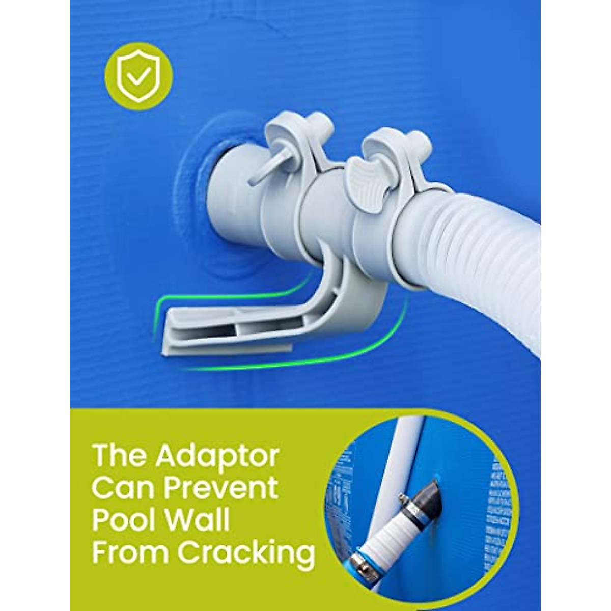 SUMMERBUDDY Type B Hose Adapter & Plunger Valve & Pool Hose Holder for Above Ground Swimming Pool, 1.25" to 1.5" Pool Hose Adapter B & On/Off Plunger Valve for Threaded Pumps (2 Packs)